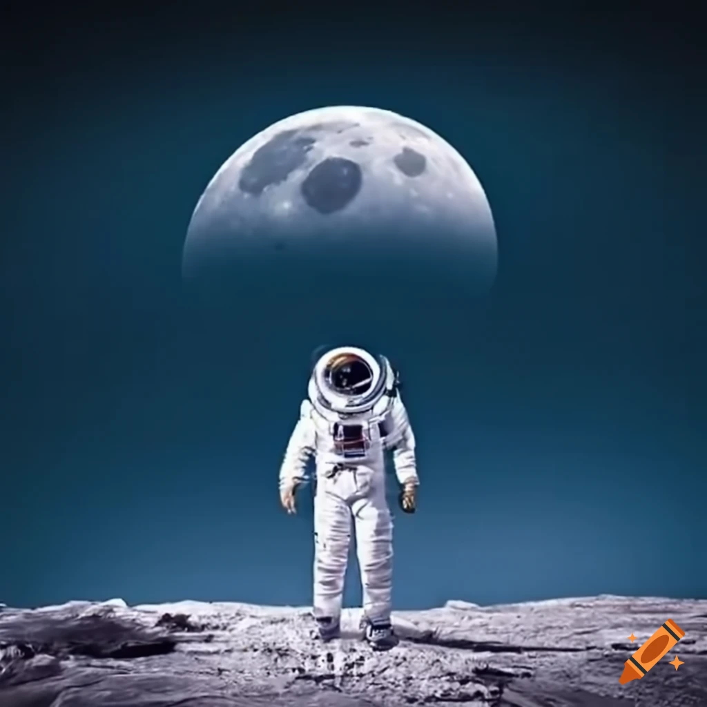 Une femme astronaute marche sur la lune