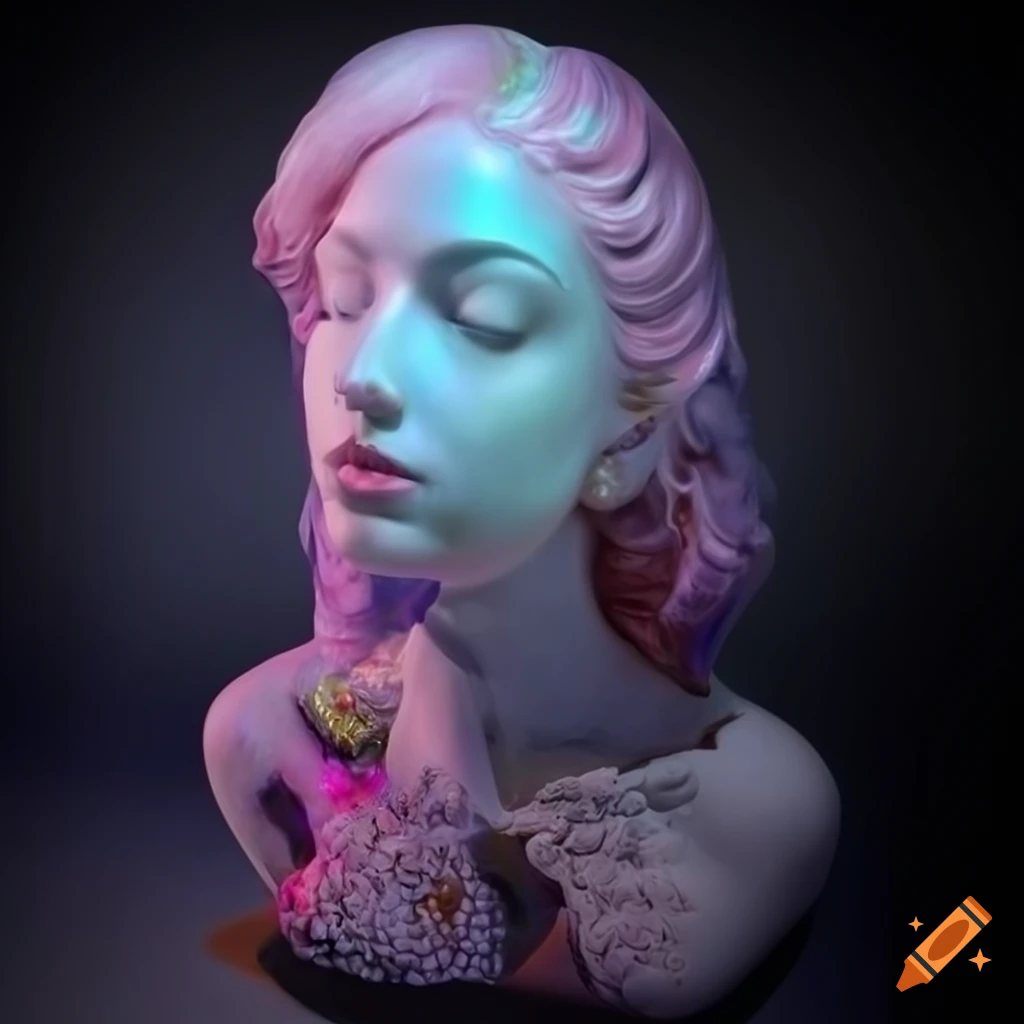 Sculpture with intricate details and vibrant colors