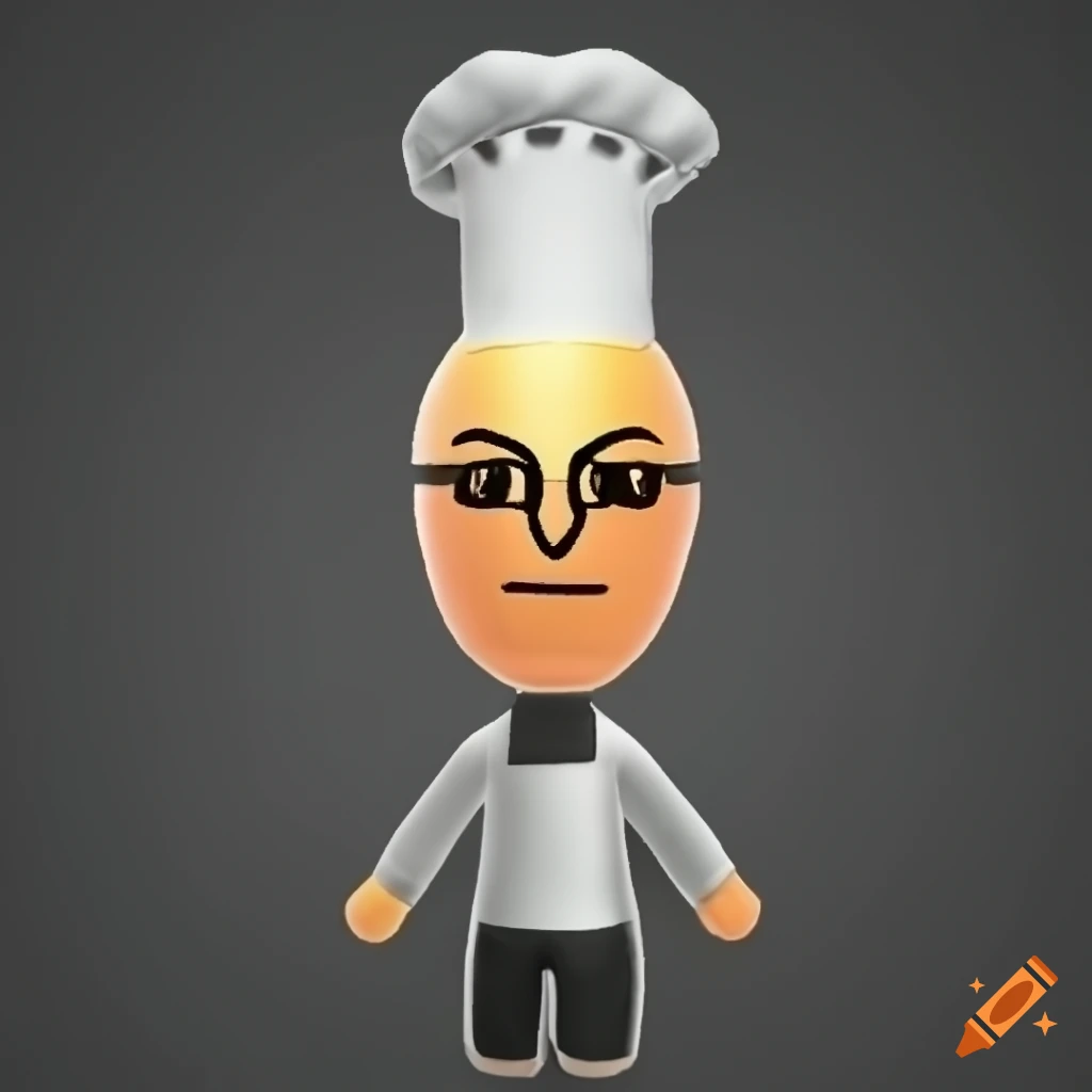 Mii dressed as a chef on Craiyon