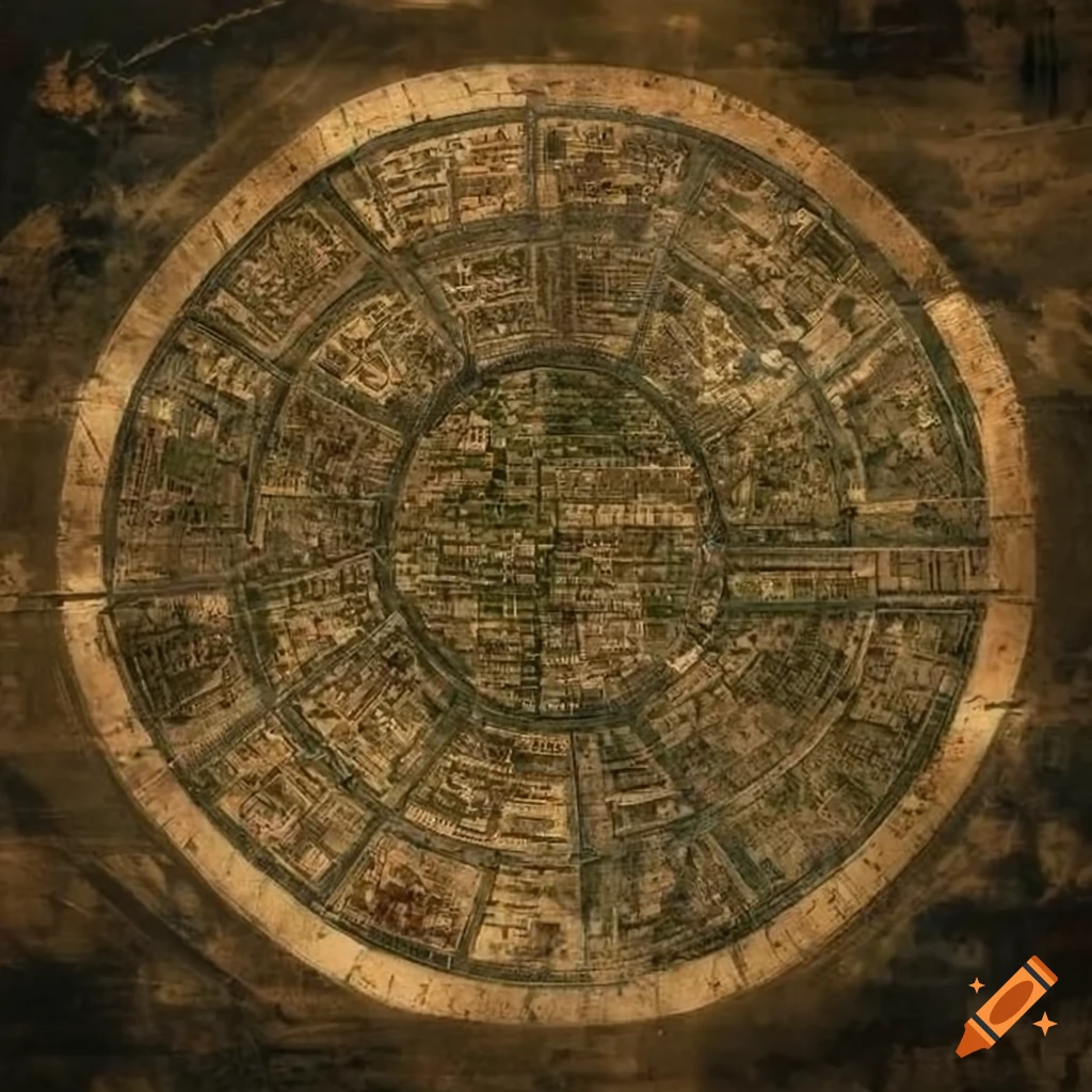 Medieval map with city, mountains, river, and bridge on Craiyon