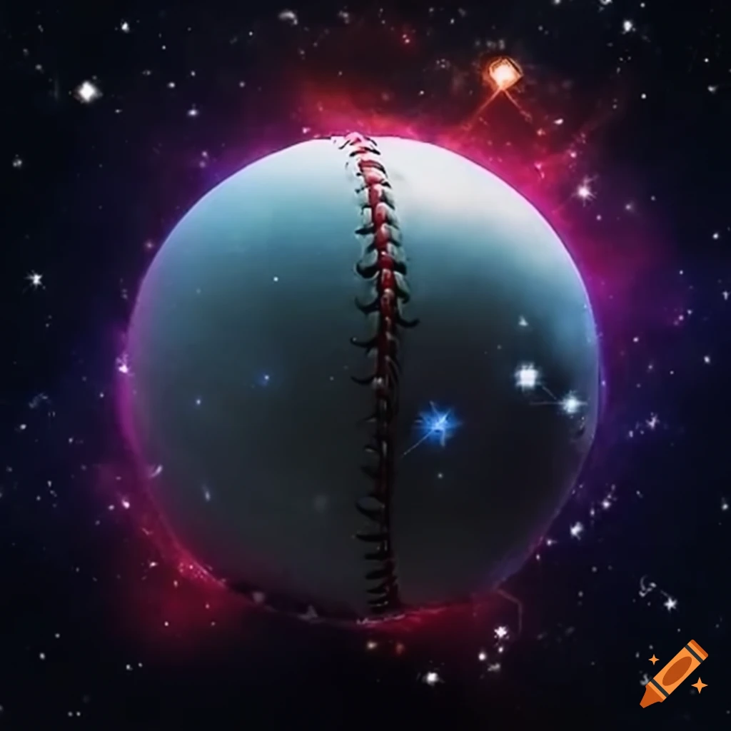 Artistic representation of a baseball in space