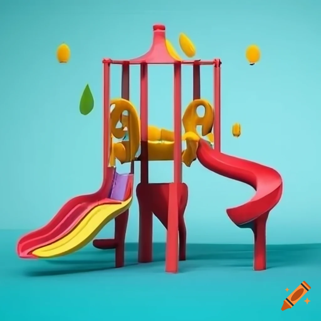 Surrealist funny playground in a public park on Craiyon