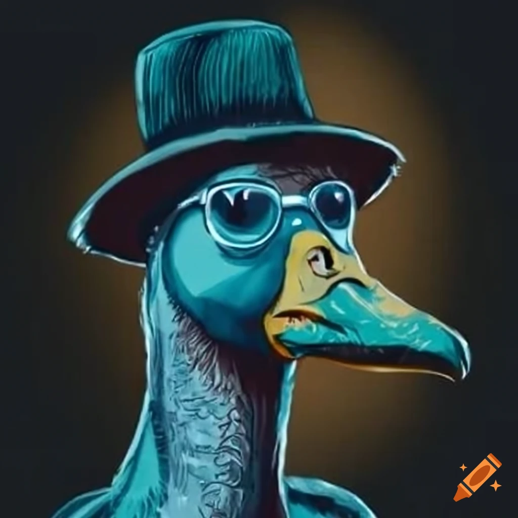 Adorable royal chicken with a top hat and monocle on Craiyon