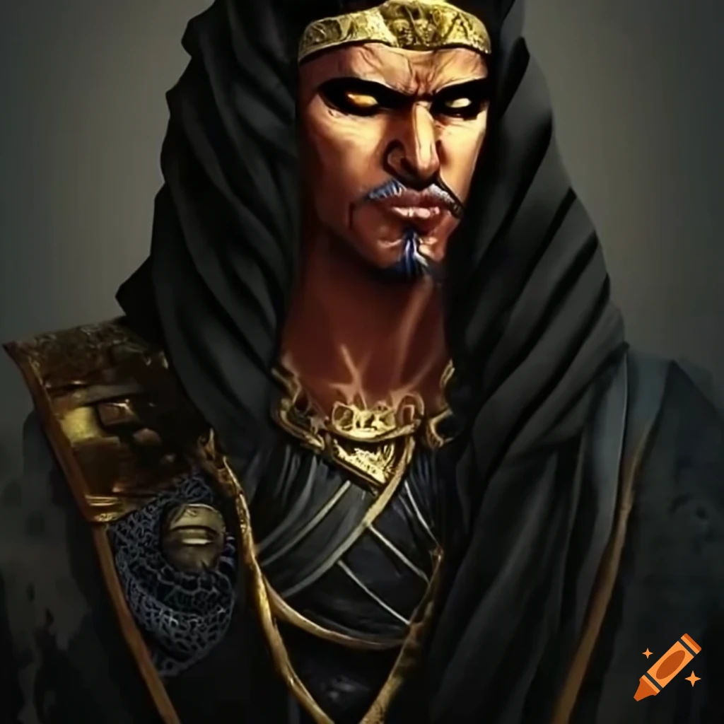 Ancient yemen armor of a handsome prince on Craiyon