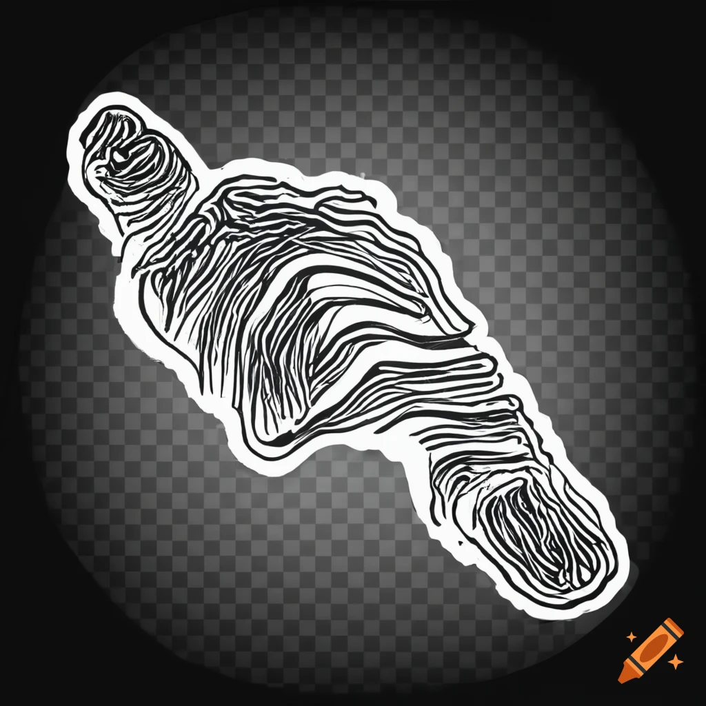 Black and white depressive pain sticker on black background