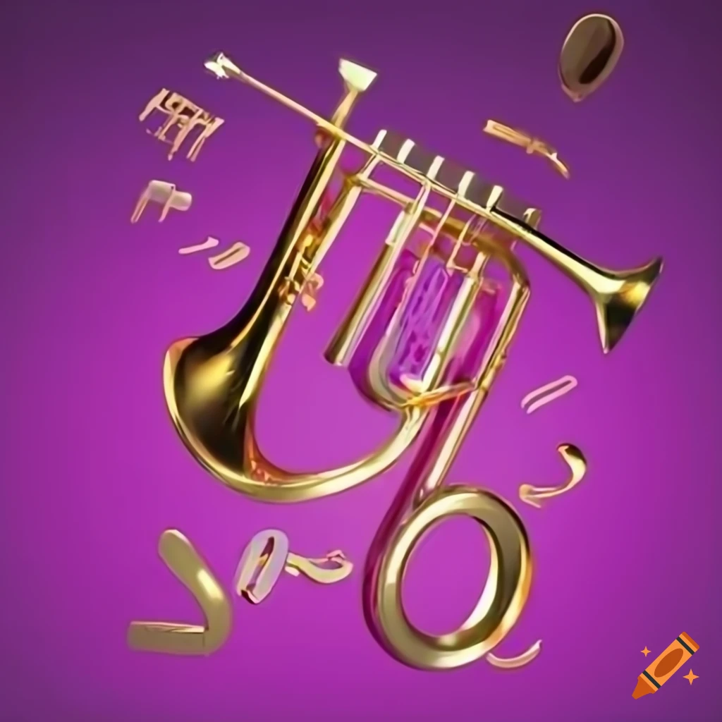 Elegant pink typography with metallic gold instruments on Craiyon
