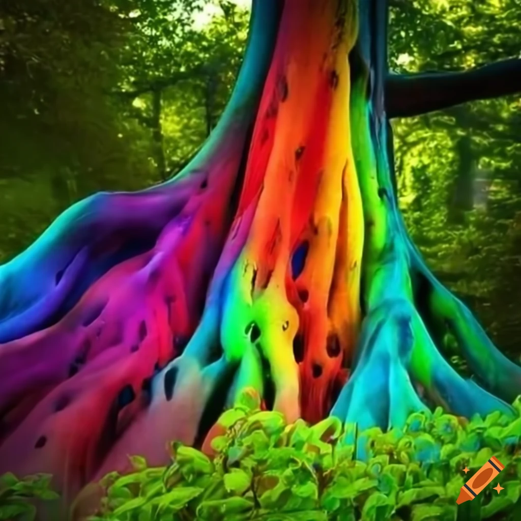 Colorful tree with rainbow colors on Craiyon