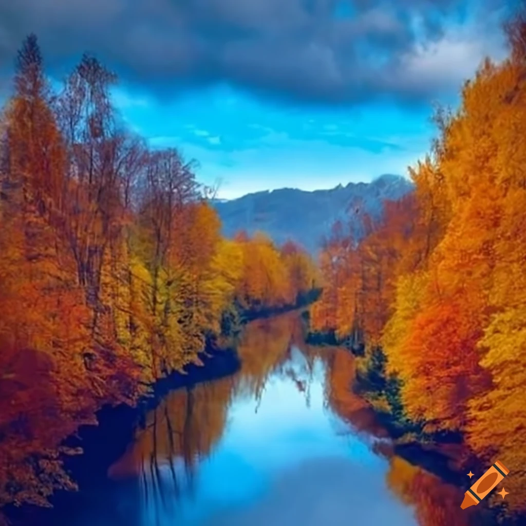 Autumn river landscape