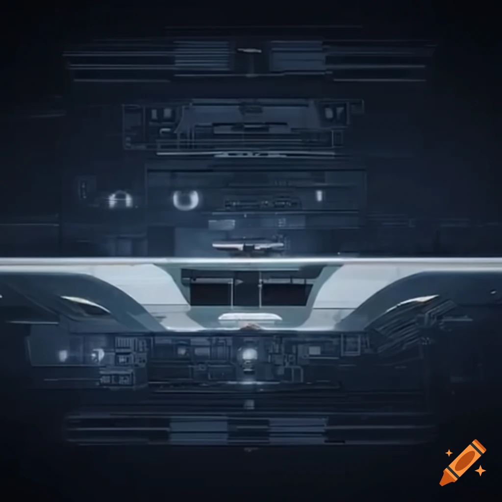 Blueprints of a futuristic maglev system on Craiyon