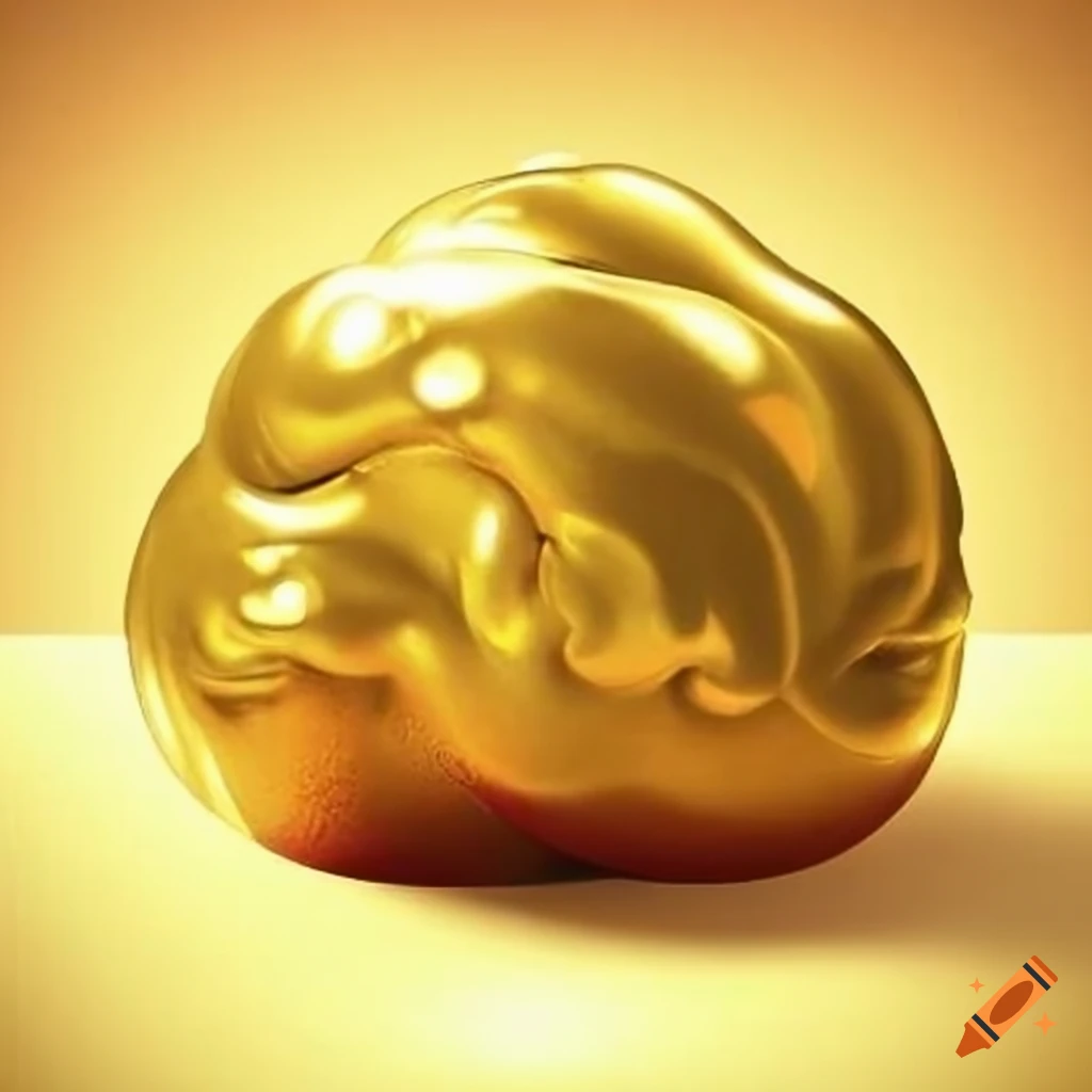 Image of a shiny gold slime mass on Craiyon