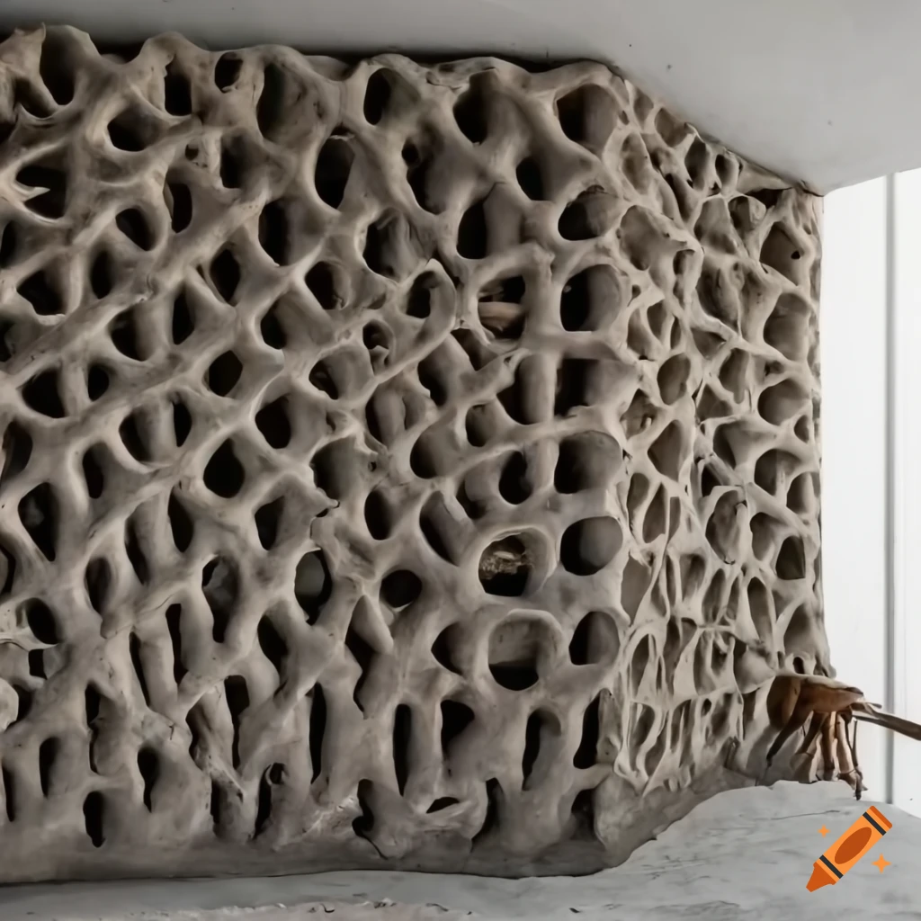Abstract concrete structure with mangrove root design