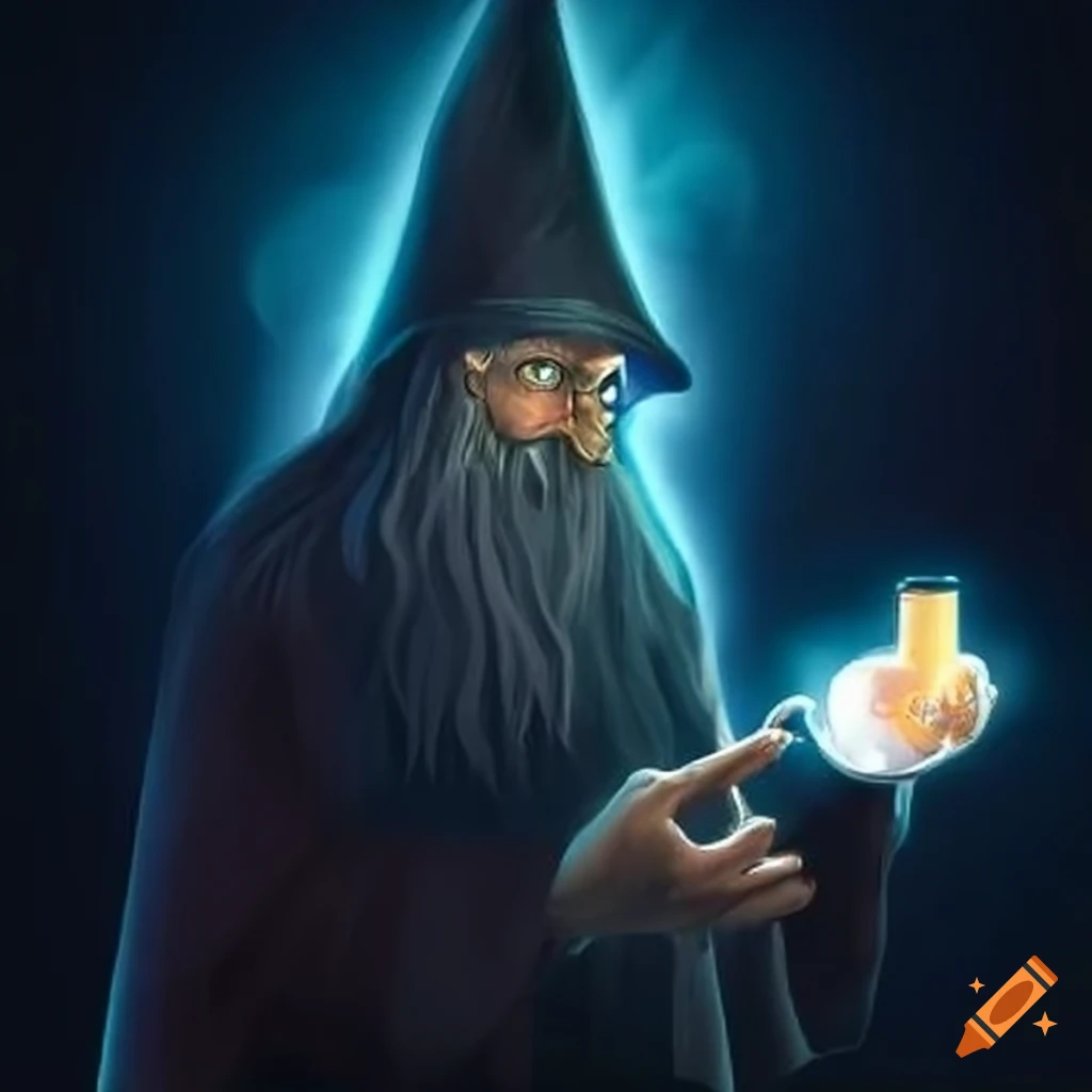 Male wizard contemplating a chessboard on Craiyon