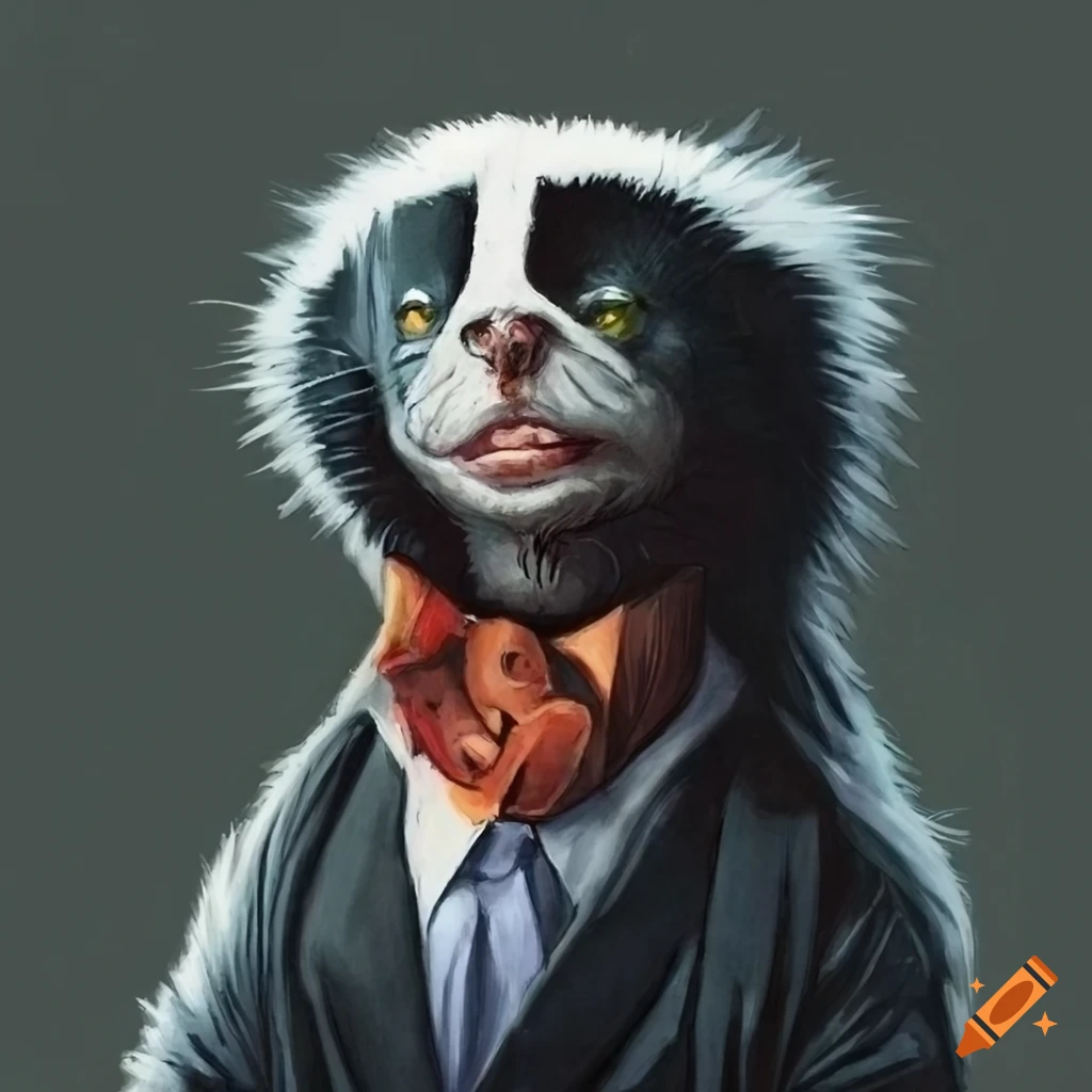 Norman rockwell's skunk villain artwork on Craiyon
