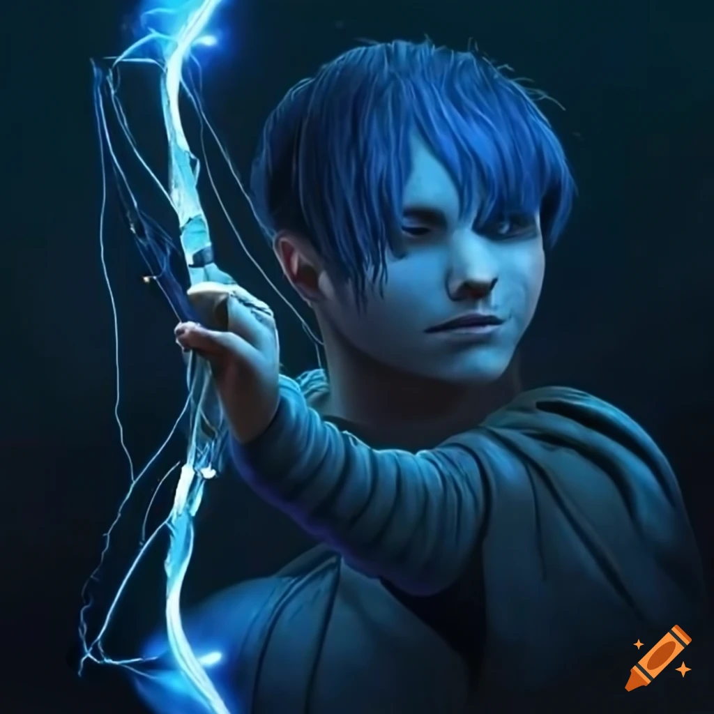 Digital art of a young man with a lightning bow on Craiyon