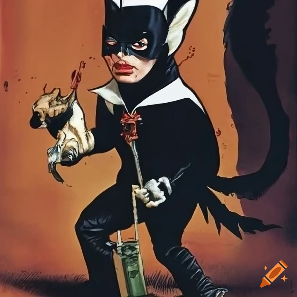 Villainous skunk illustration by norman rockwell