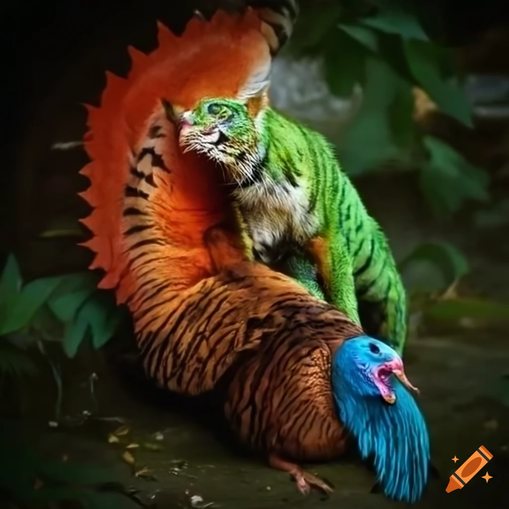 Colorful animals hanging around