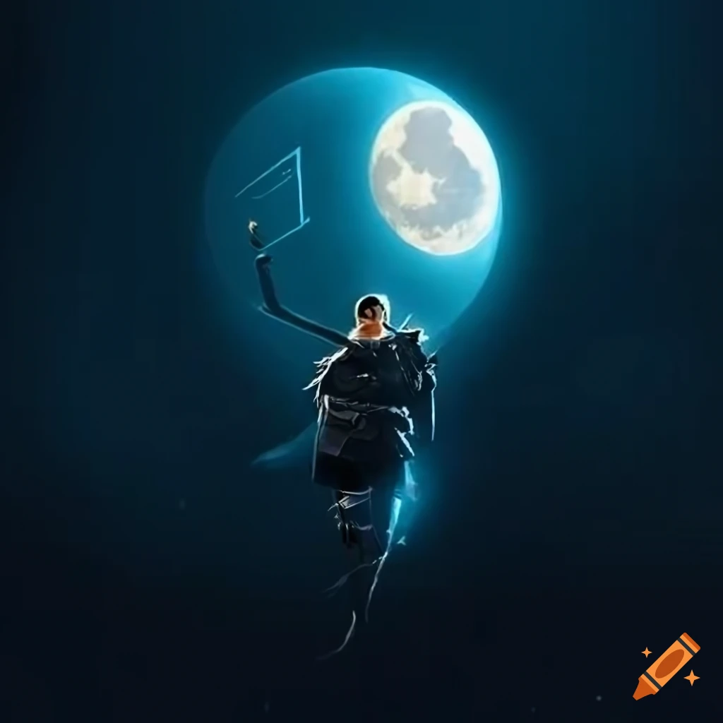 Illustration of a moon ninja on Craiyon