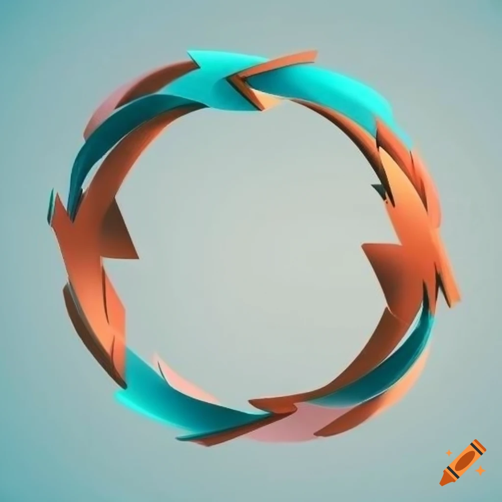 Circular arrows pointing in the same direction on Craiyon