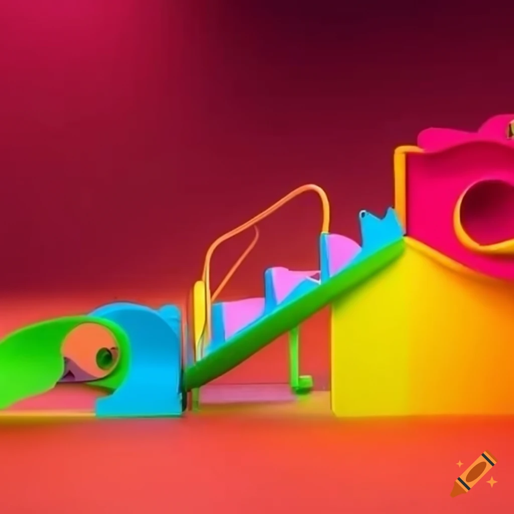 Surrealist colorful playground