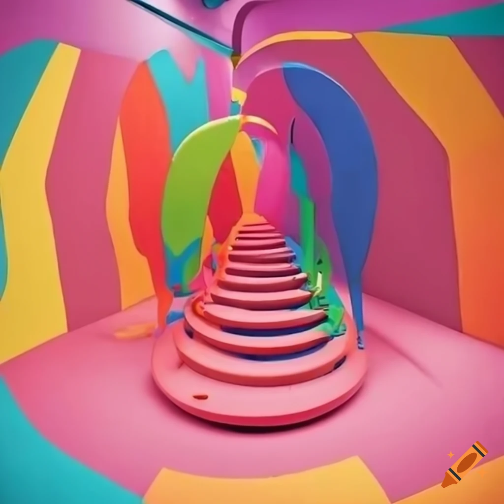 Colorful surrealist playground
