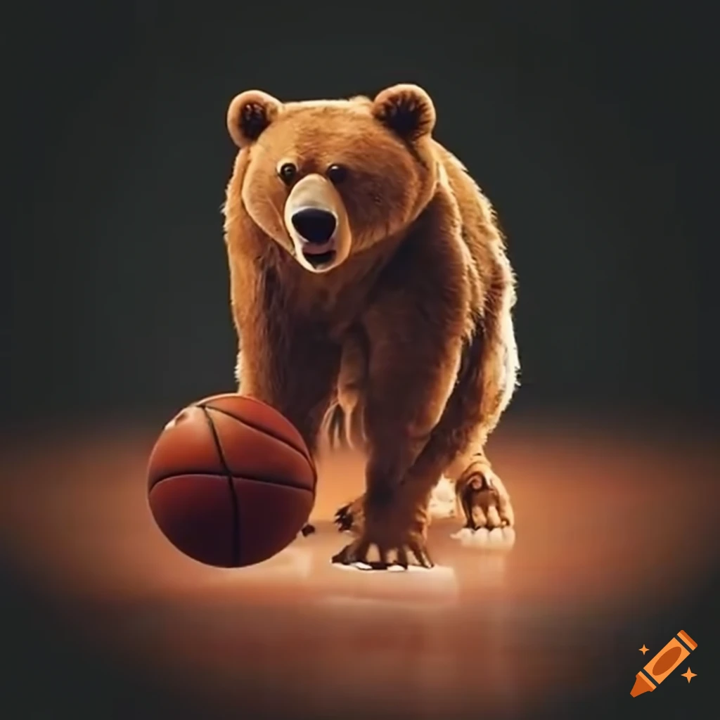 Bear playing basketball on Craiyon