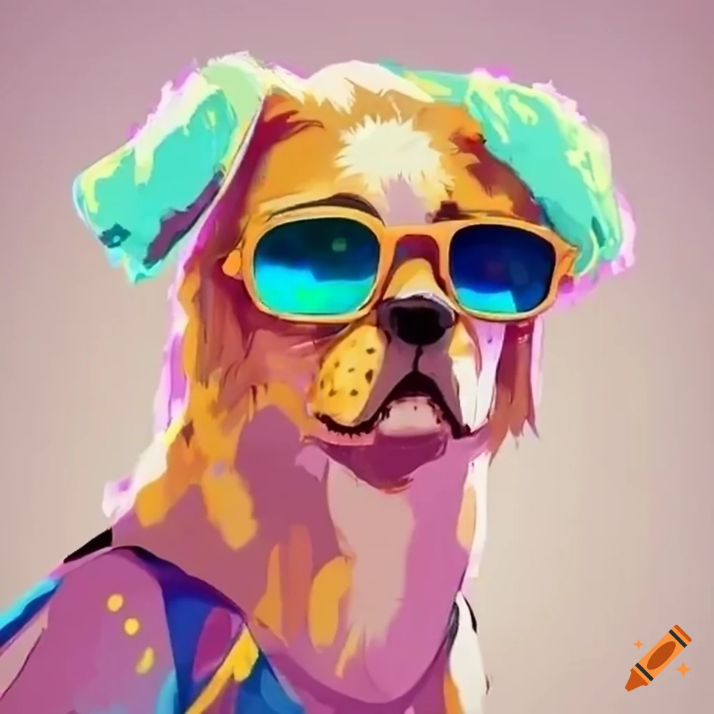 Cool Dog Wearing Sunglasses And T-shirt On Craiyon