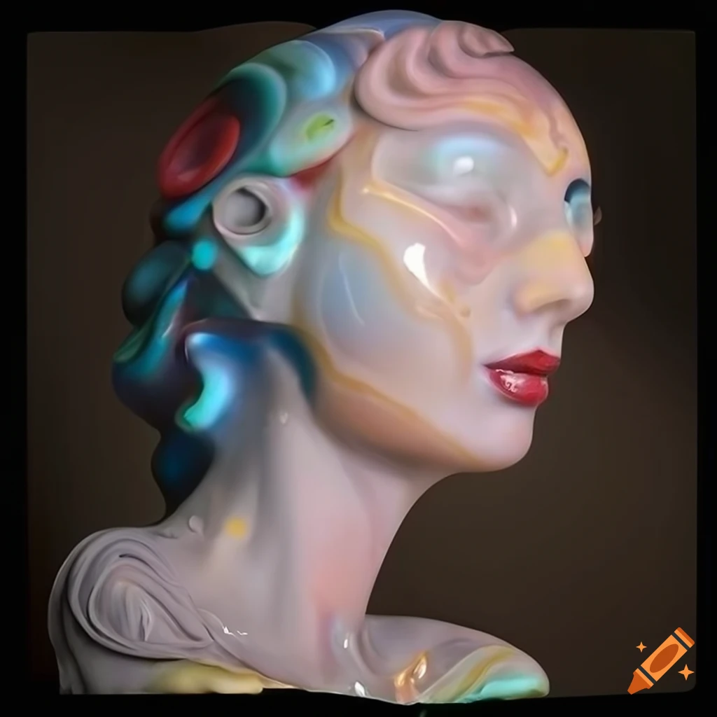 Sculpture with intricate details and vibrant colors on Craiyon