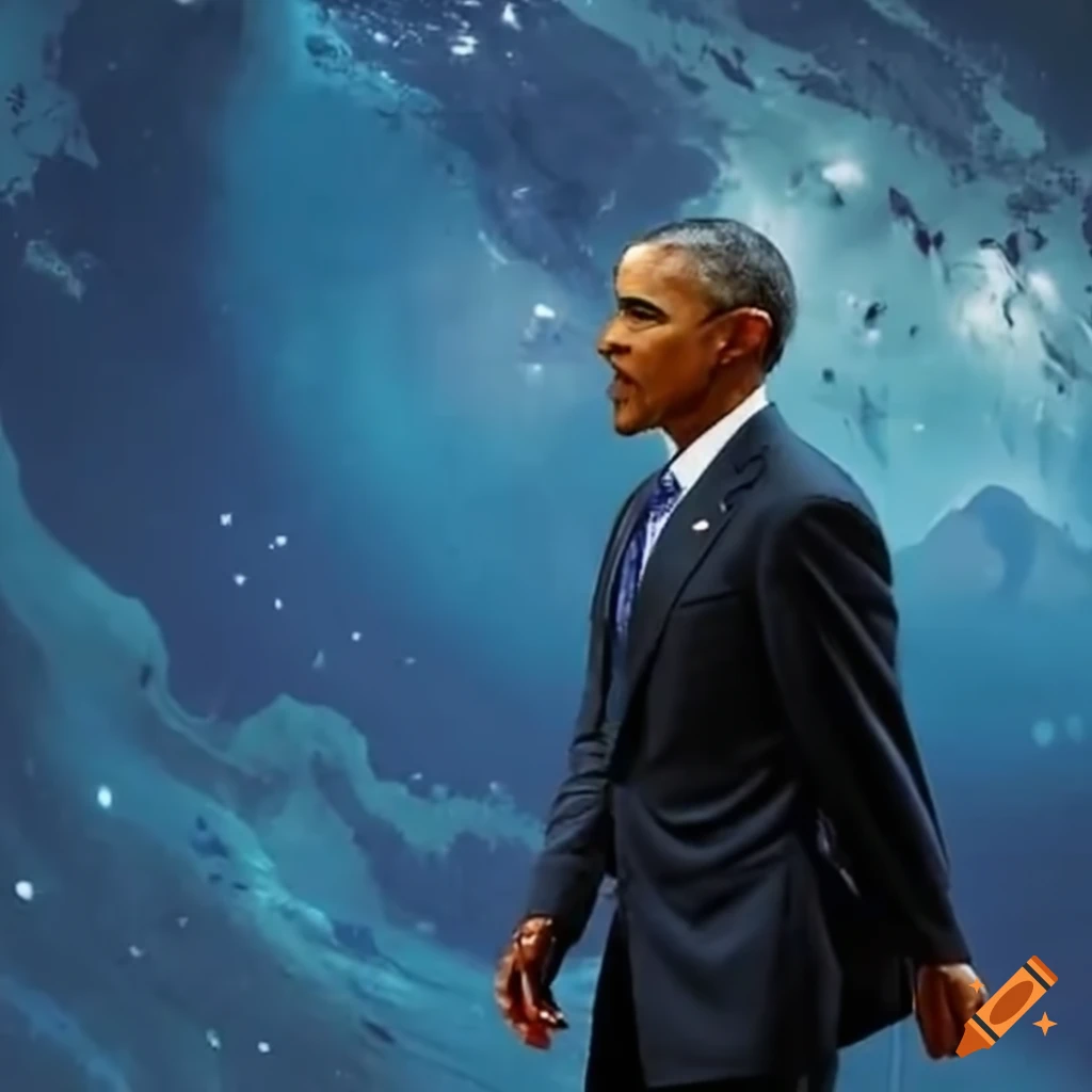 President obama walking in outer space on Craiyon