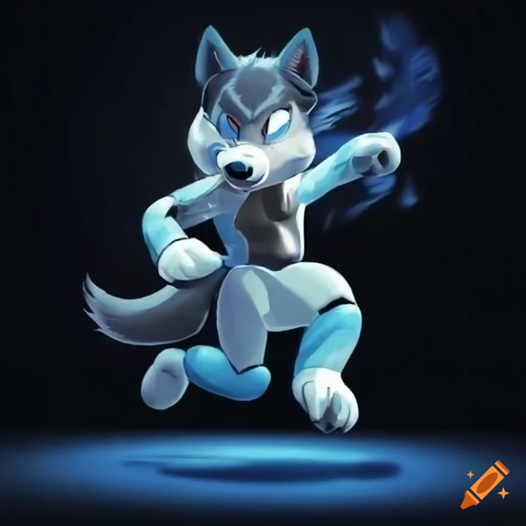 Energetic toon robot husky sprinting on Craiyon