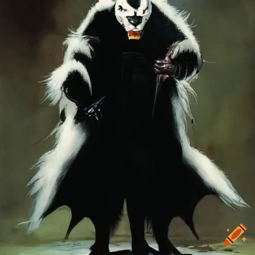 Illustration of skunk villain from batman by norman rockwell on Craiyon
