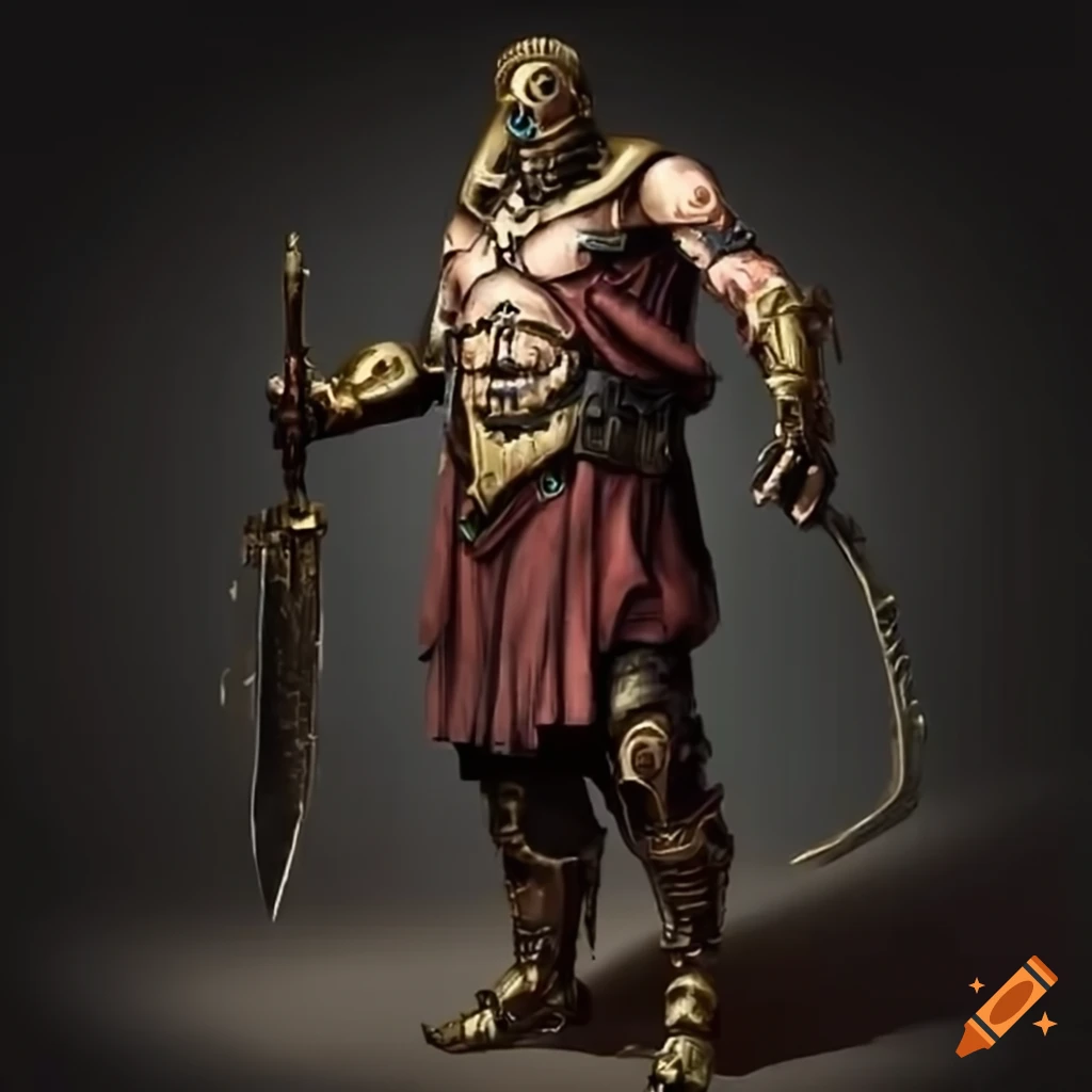 Cybernetic roman soldier artwork on Craiyon