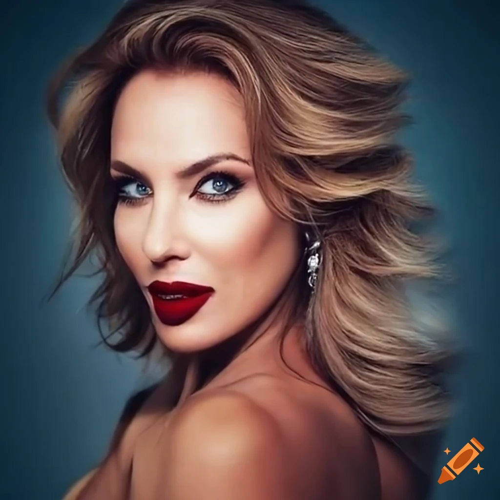 Closeup glamour portrait of Darya Folsom on Craiyon