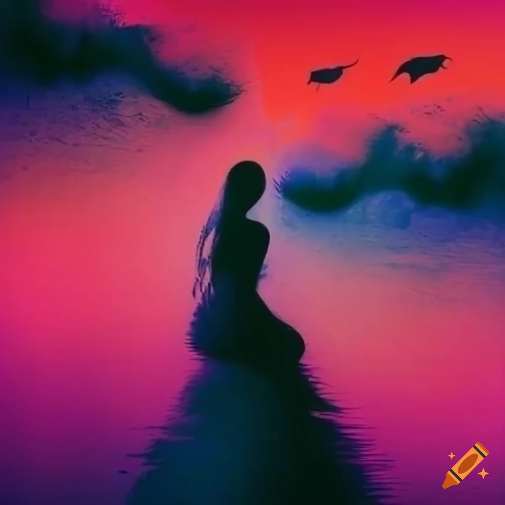 Abstract pop art image representing a haiku about the arrival of rain ...