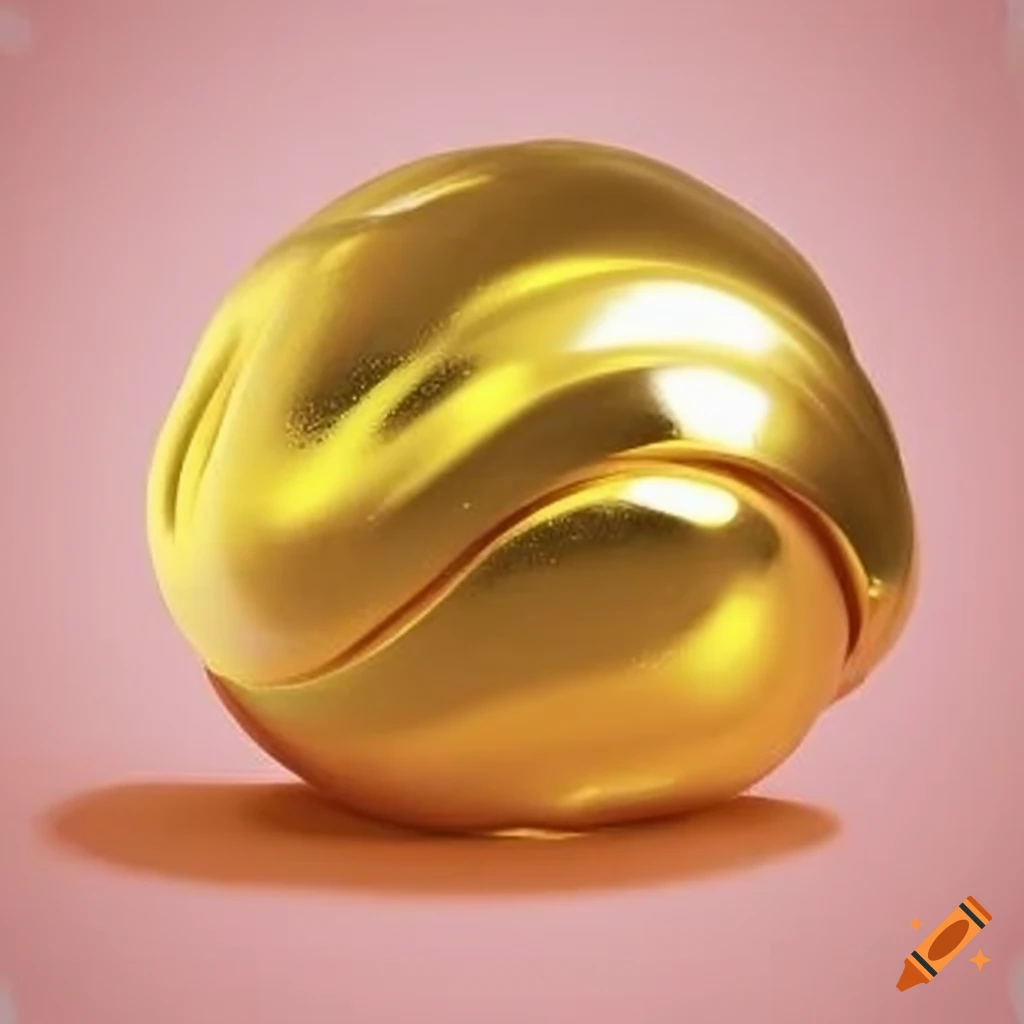 Image of a shiny gold slime mass on Craiyon