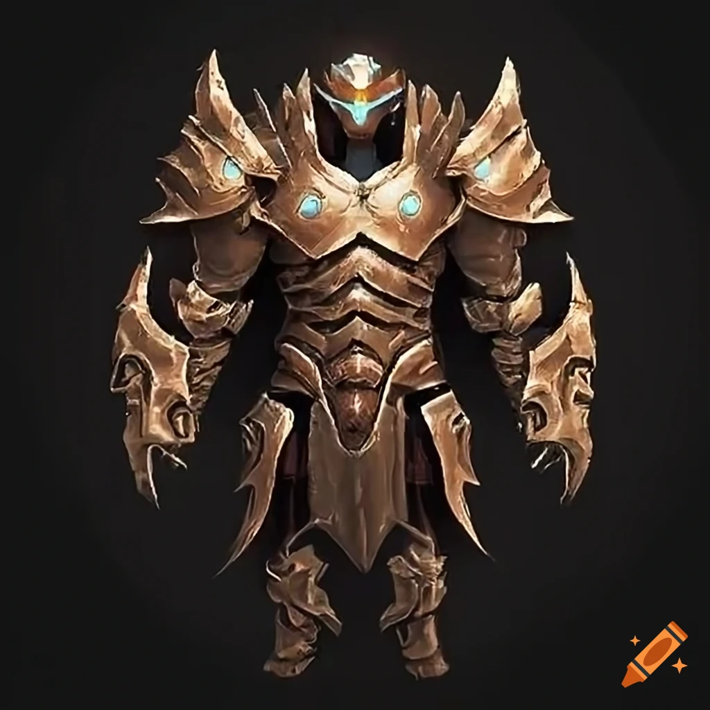 Illustration of thunder elemental armor on Craiyon