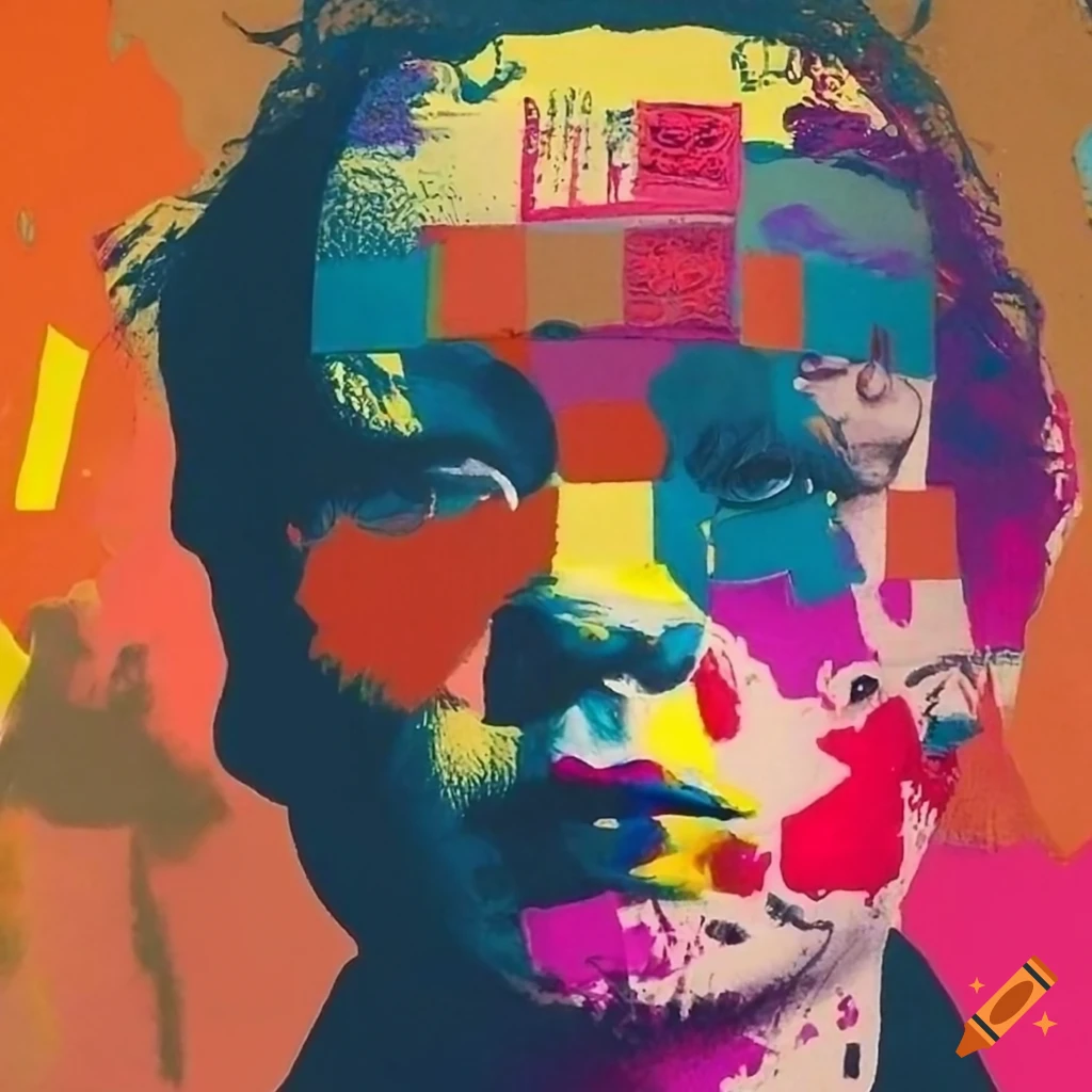 Colorful collage artwork in the style of Robert Rauschenburg on Craiyon