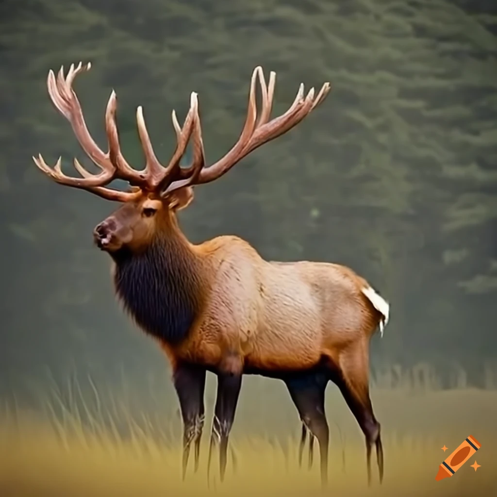 Elk in the wilderness on Craiyon