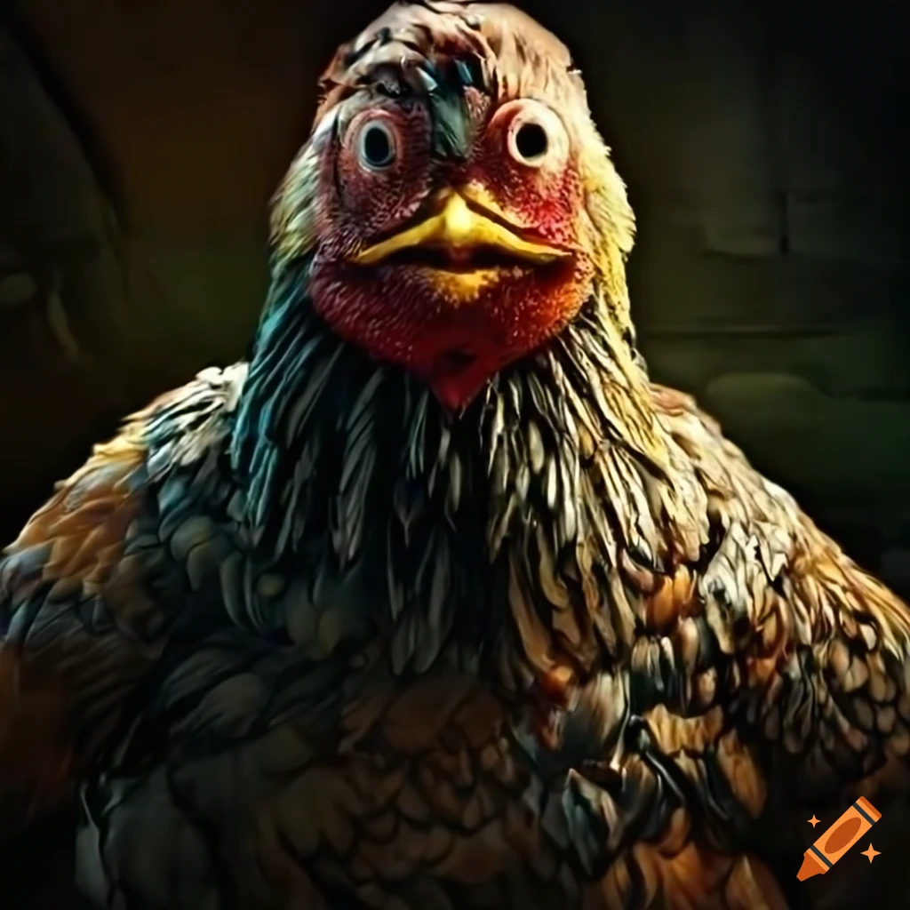 Image depicting a chicken apocalypse on Craiyon