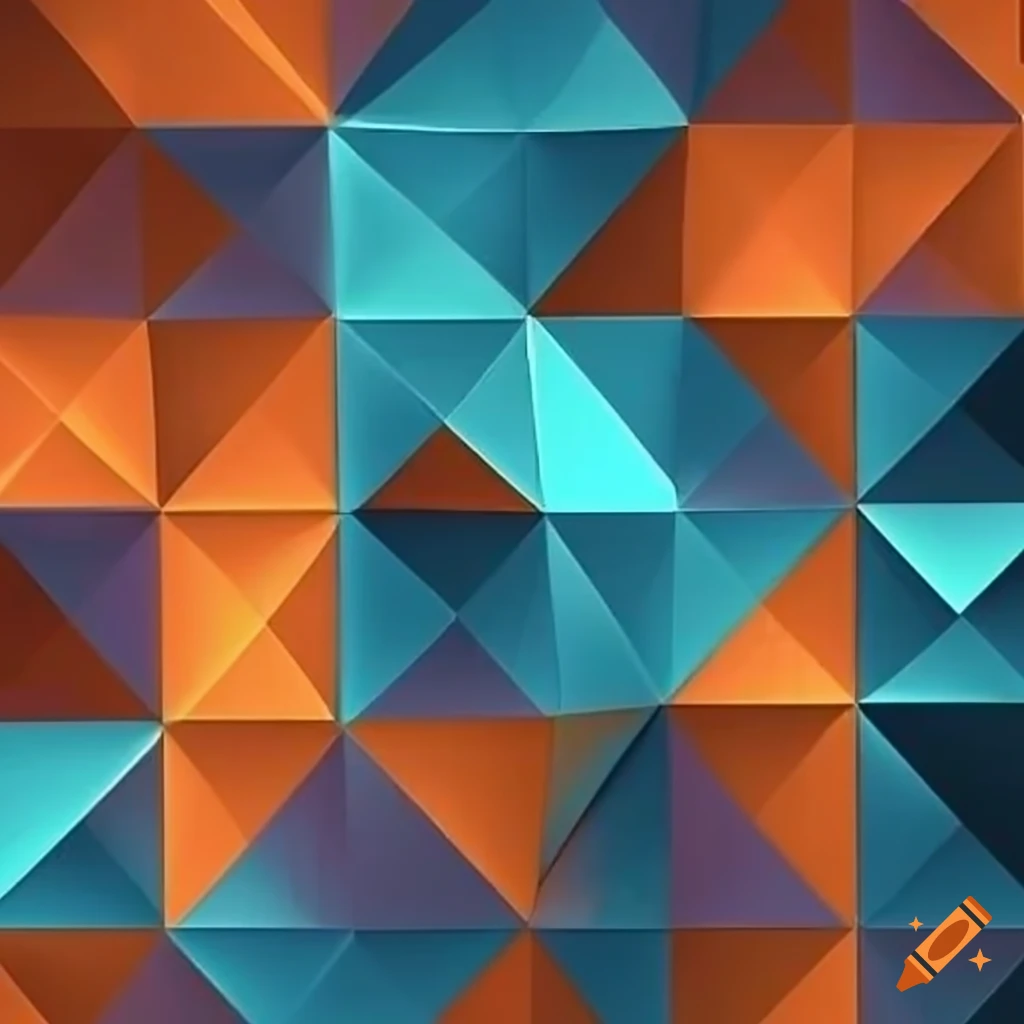 Abstract geometric composition in blue and orange