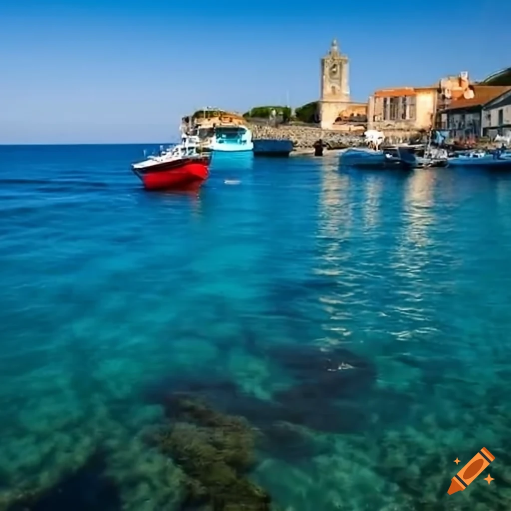 Picture of a small mediterranean fishing port