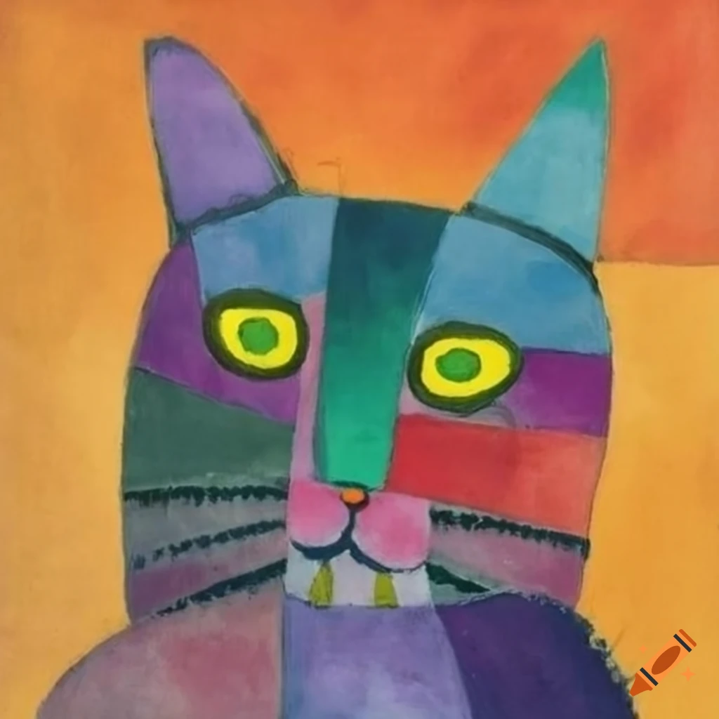 Cat painting by paul klee on Craiyon