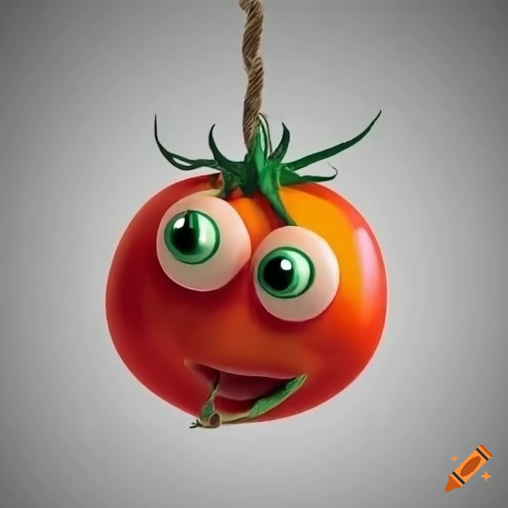Animated tomato swinging on a rope on Craiyon