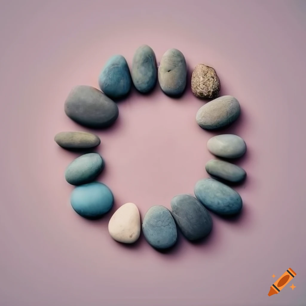 Round stones forming a connected pattern with "living stone designs ...