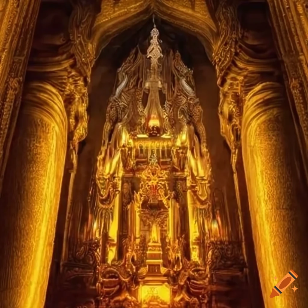 Golden divine palace of gods