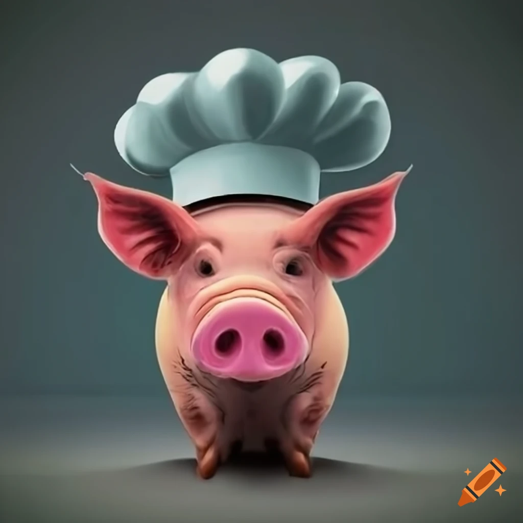 Chef pig cartoon illustration