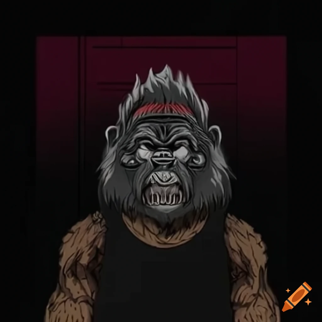 Metalhead gorilla on Craiyon