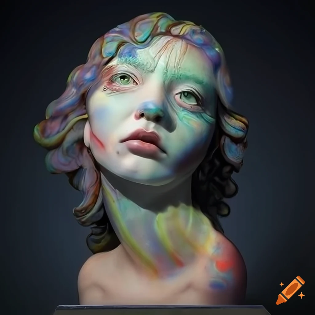 Sculpture with intricate details and vibrant colors on Craiyon