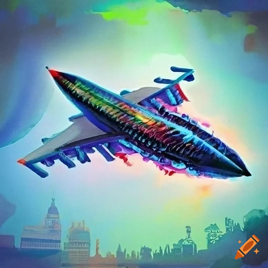 Original hand-made poster envisioning the future of aerospace on Craiyon