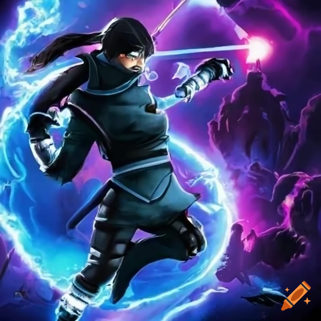 Anime rogue ninja summoning a dark energy ball spirit bomb on Craiyon