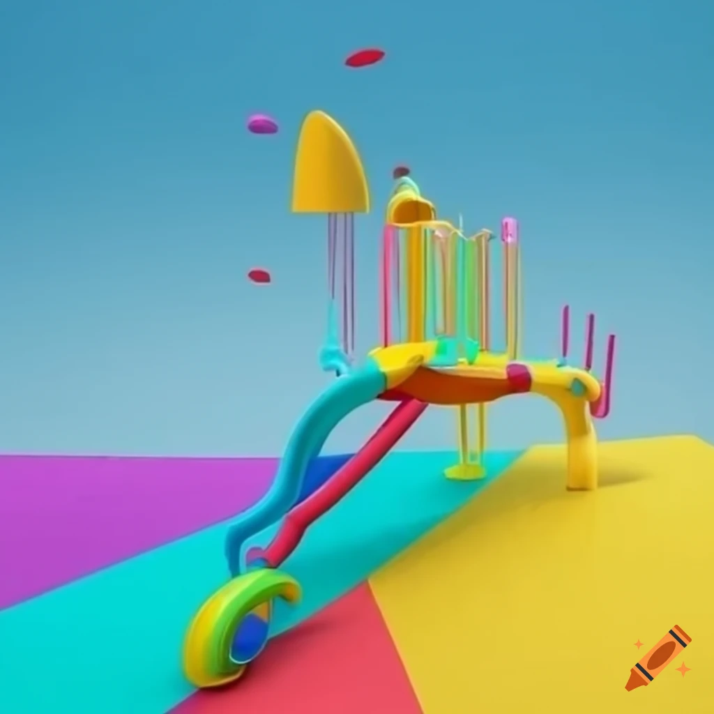 Colorful and surreal playground on Craiyon